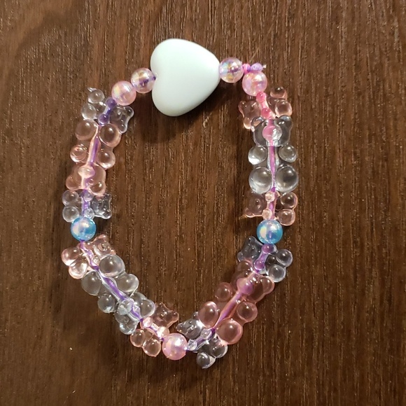 Accessories | Hom Made Bead Bracelet Mismatch Cotton Candy Bears | Poshmark